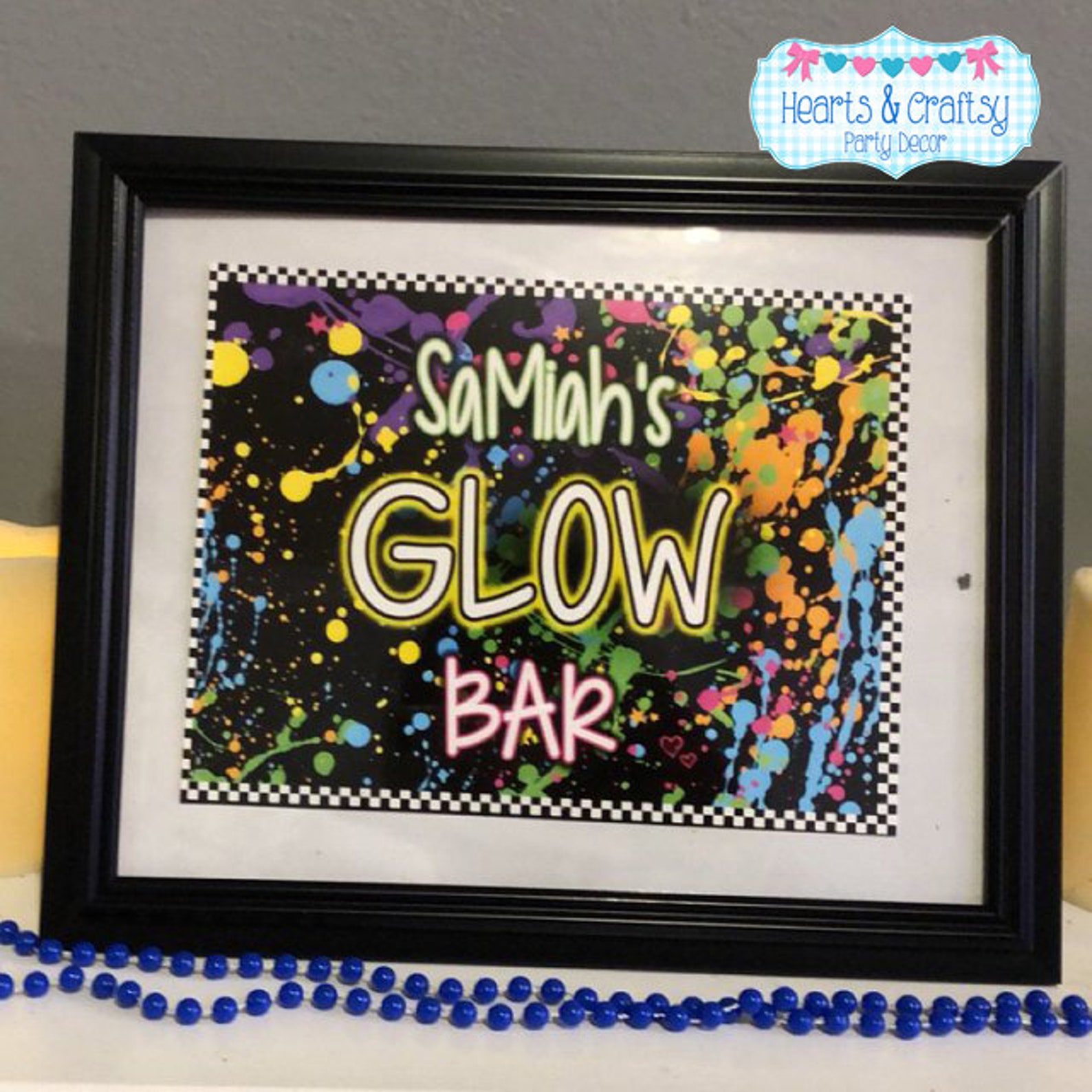 GLOW in the Dark Party Sign DIY / Glow Bar Sign / Glow Birthday Party ...