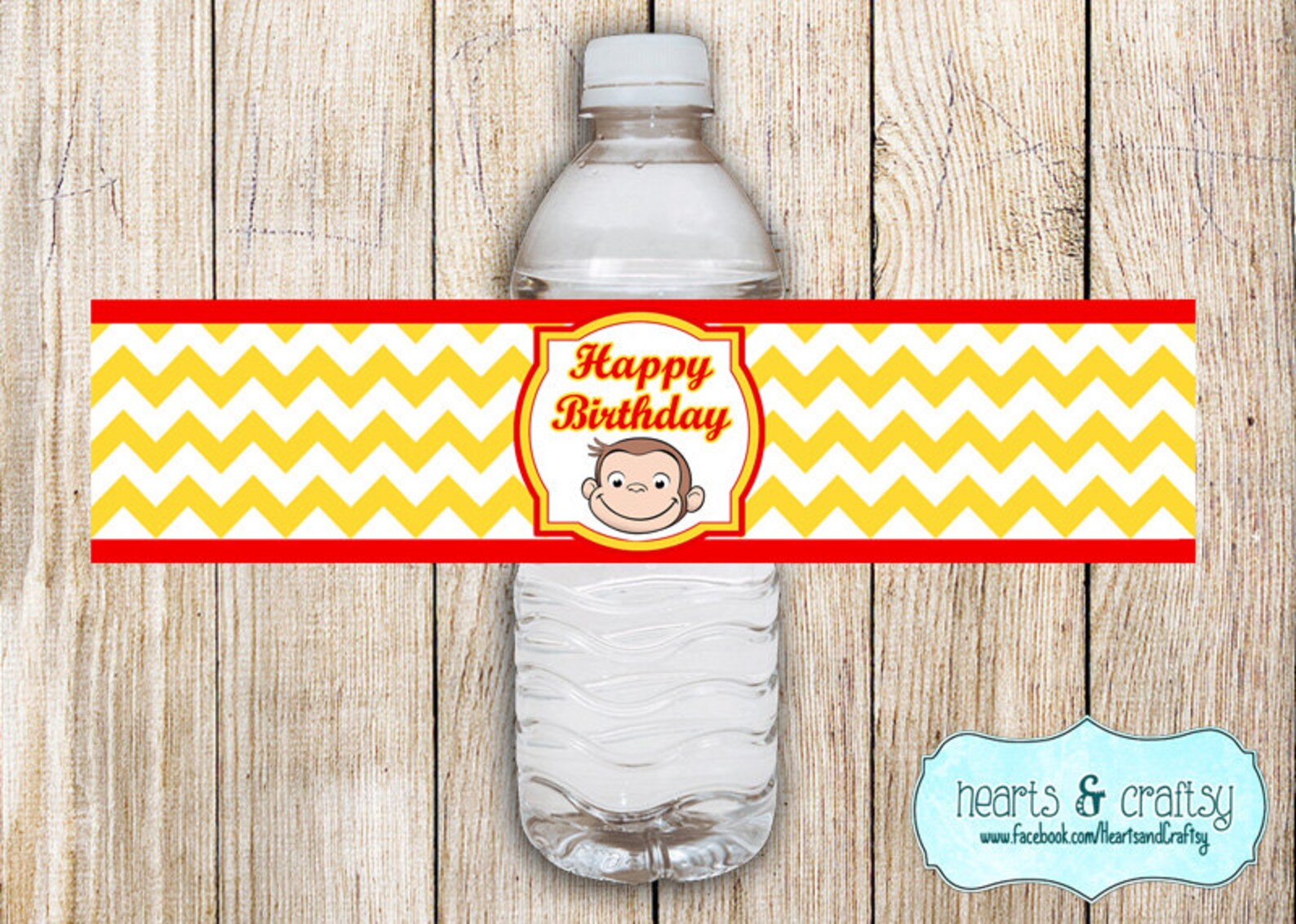 Curious George Party Water Bottle Labels DIY / Drink Wrapper / - Etsy