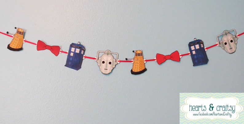 Doctor Who Party Banner DIY TARDIS Dalek Cybermen Eleventh Doctor ...
