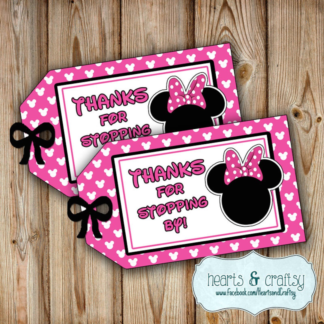 Minnie Mouse Party Favor Tags DIY / Gift Tags / Minnie Mouse Birthday ...
