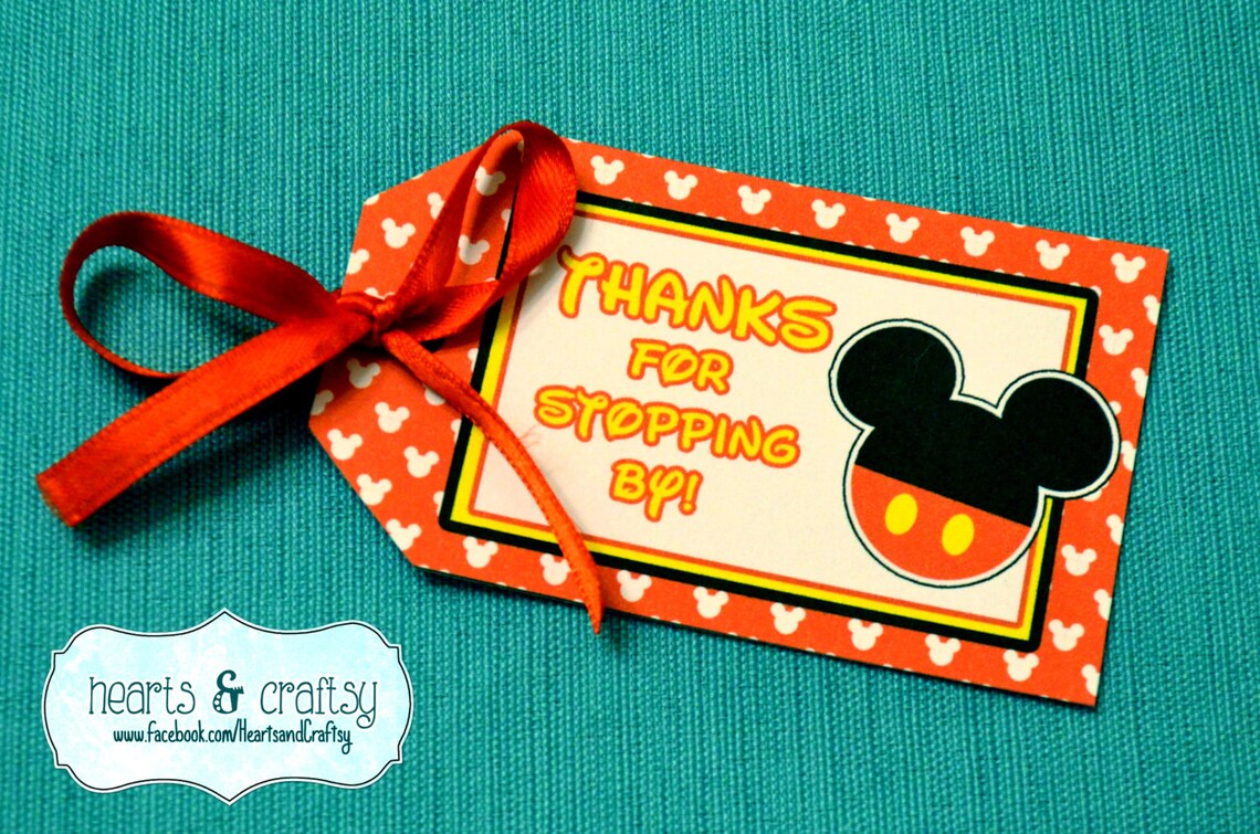 Mickey Mouse Party Favor Tags DIY / Gift Tags / Mickey Mouse | Etsy