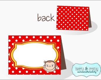 Curious George Party Table Tents DIY / Food Labels / Place | Etsy