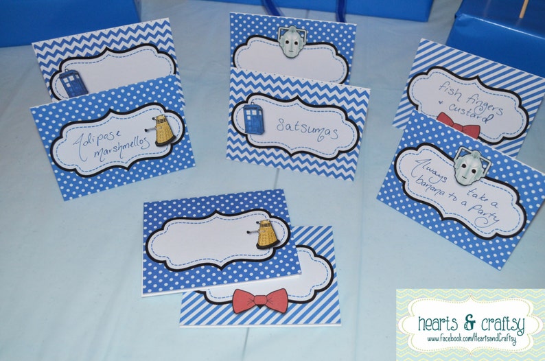 Doctor Who Party Tardis Dalek Cyberman Inspired Printable Table Tents ...