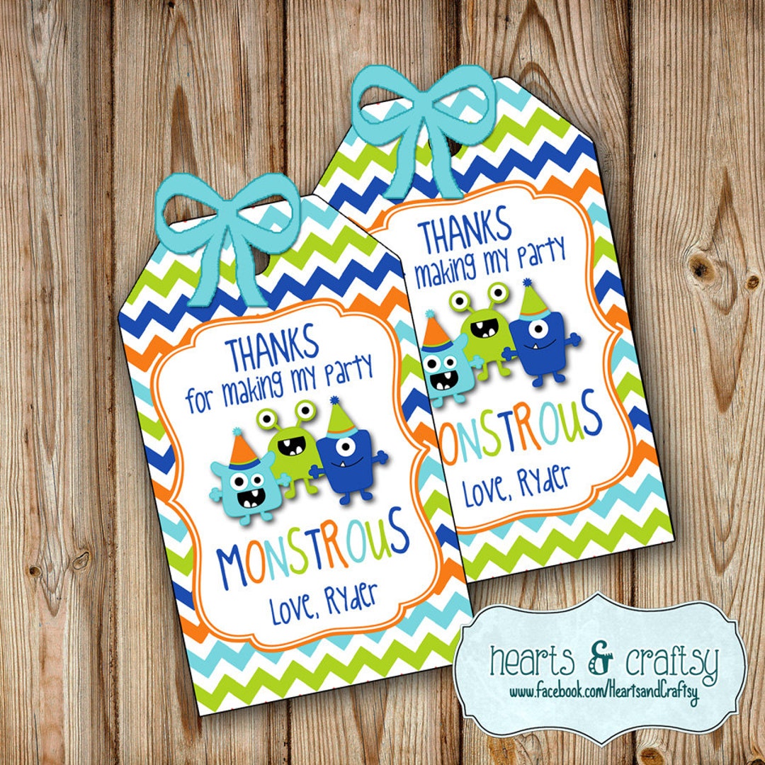 Monster Party Favor Tags DIY / Monster Bash / Thanks for Making My ...