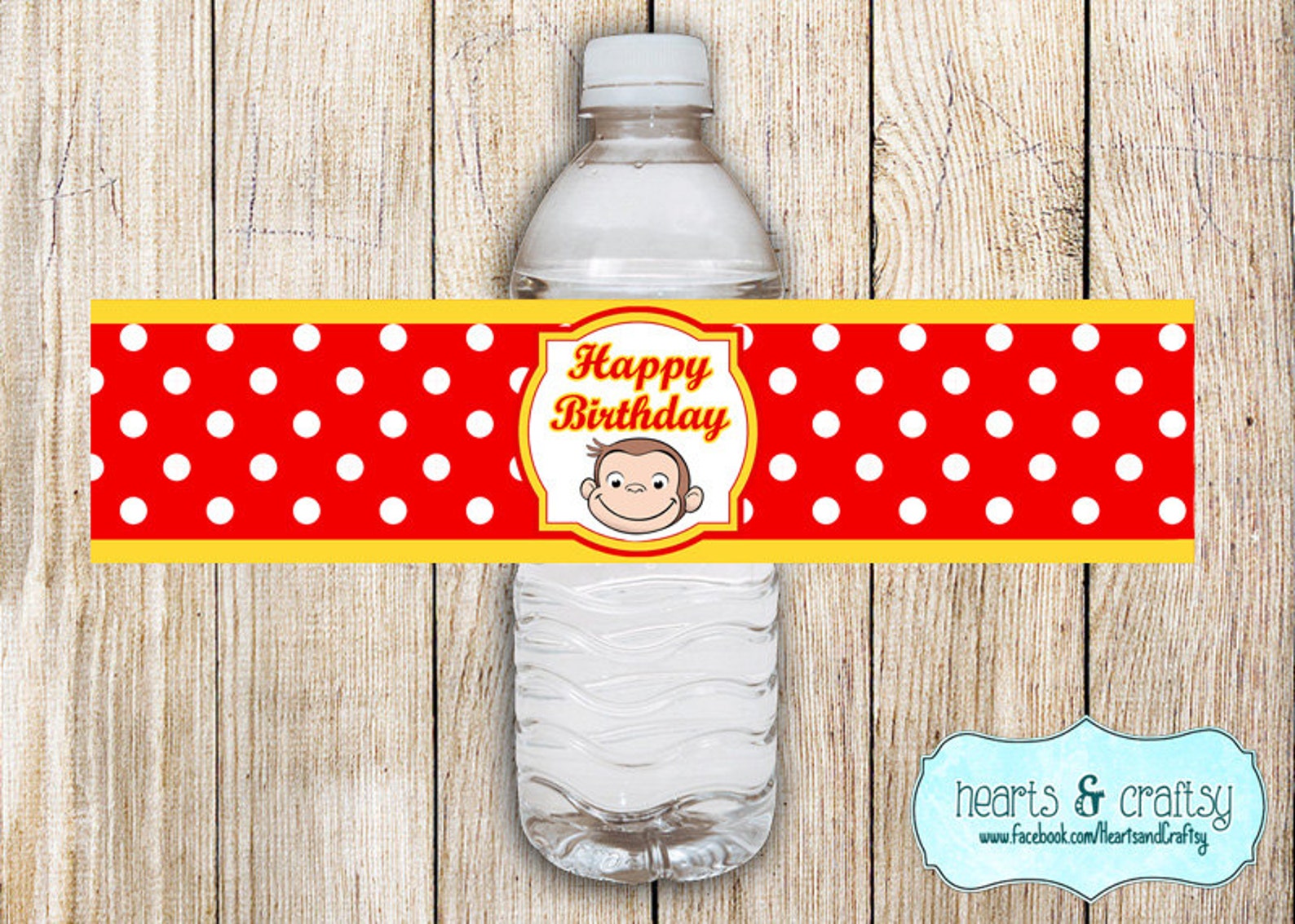 Curious George Party Water Bottle Labels DIY / Drink Wrapper ...