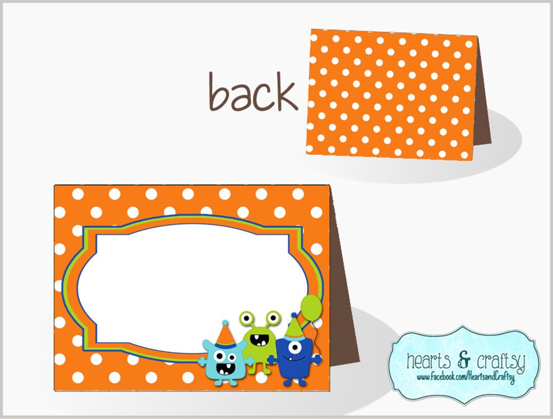 Monster Birthday / Monster Bash Party Table Tents DIY / Food Labels ...