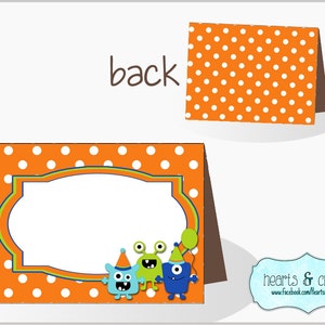 Monster Birthday / Monster Bash Party Table Tents DIY / Food Labels ...