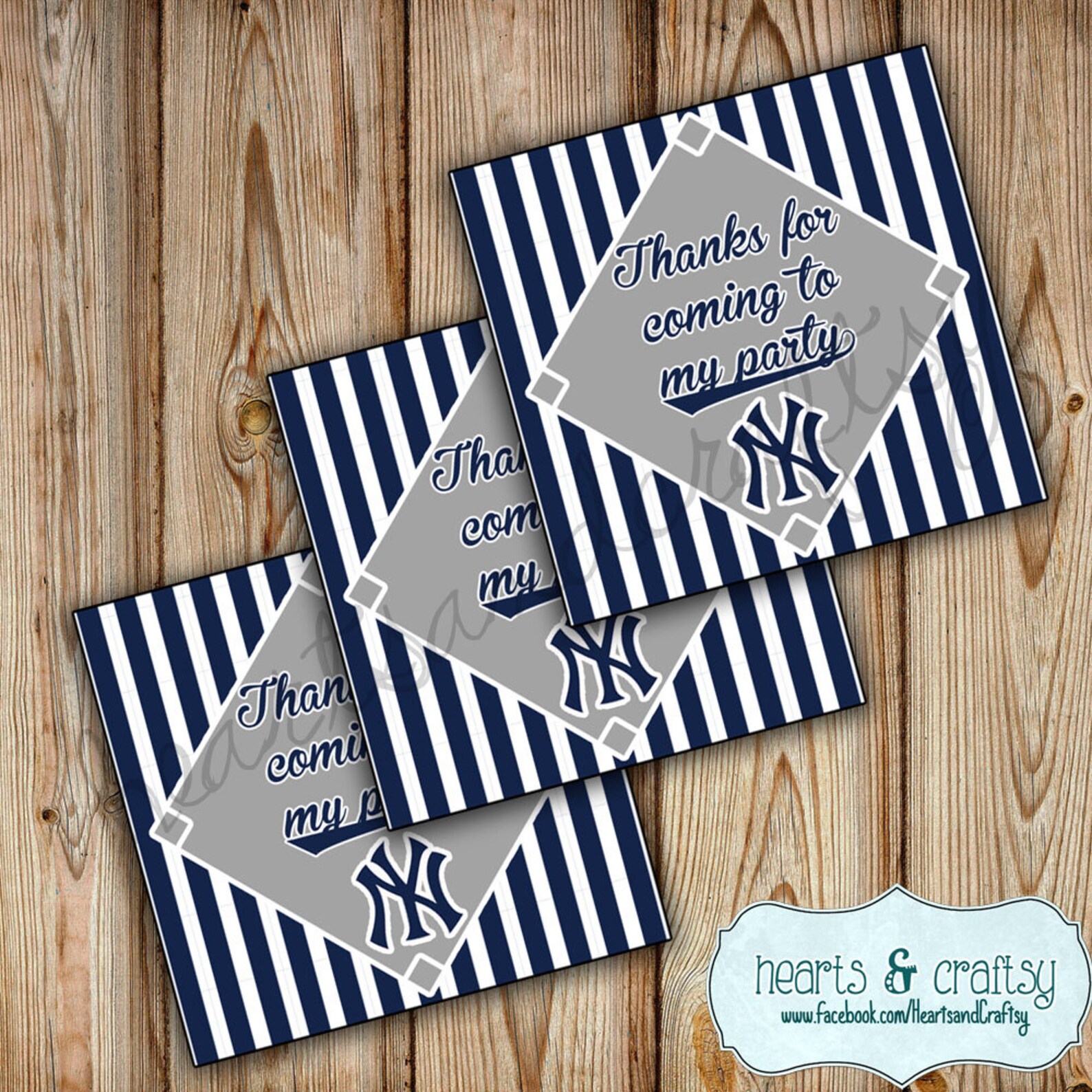 Yankees Party Favor Tags DIY / Yankees Thank You Tag / Gift - Etsy