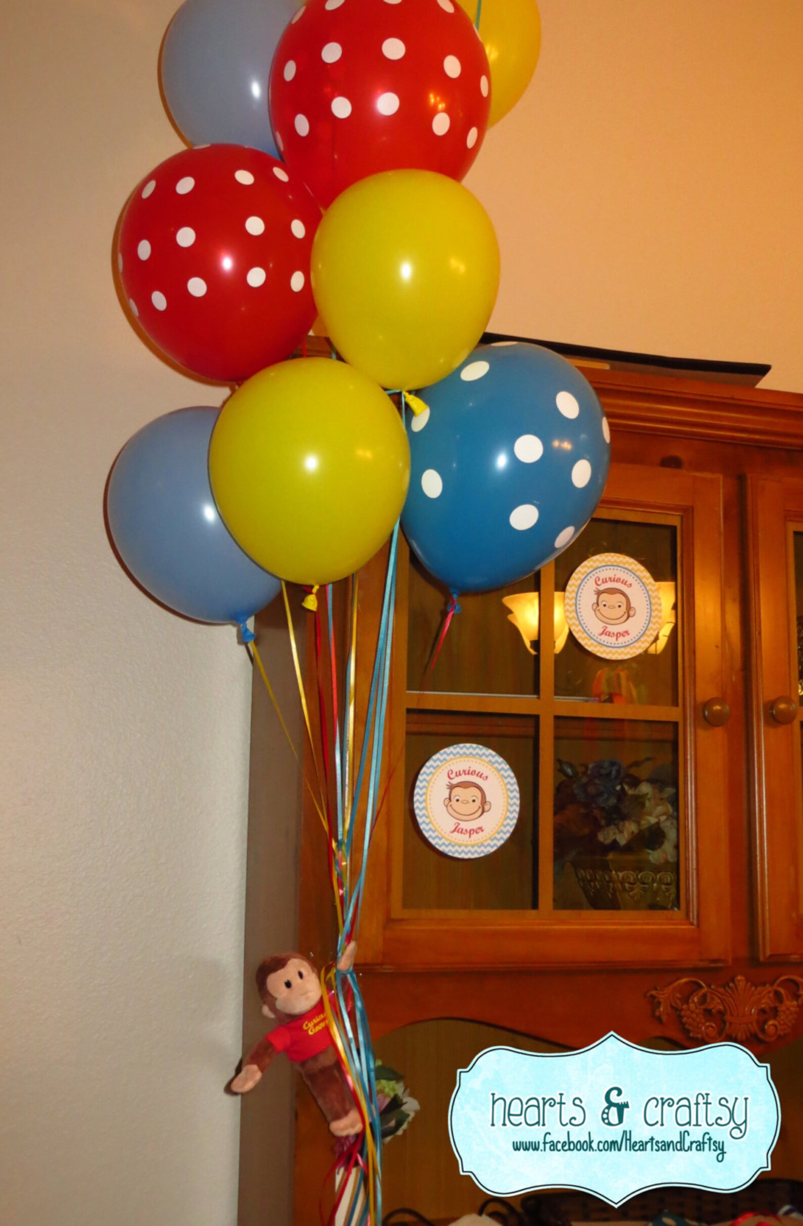 Curious George Birthday DIY Personalized Centerpiece Circles | Etsy