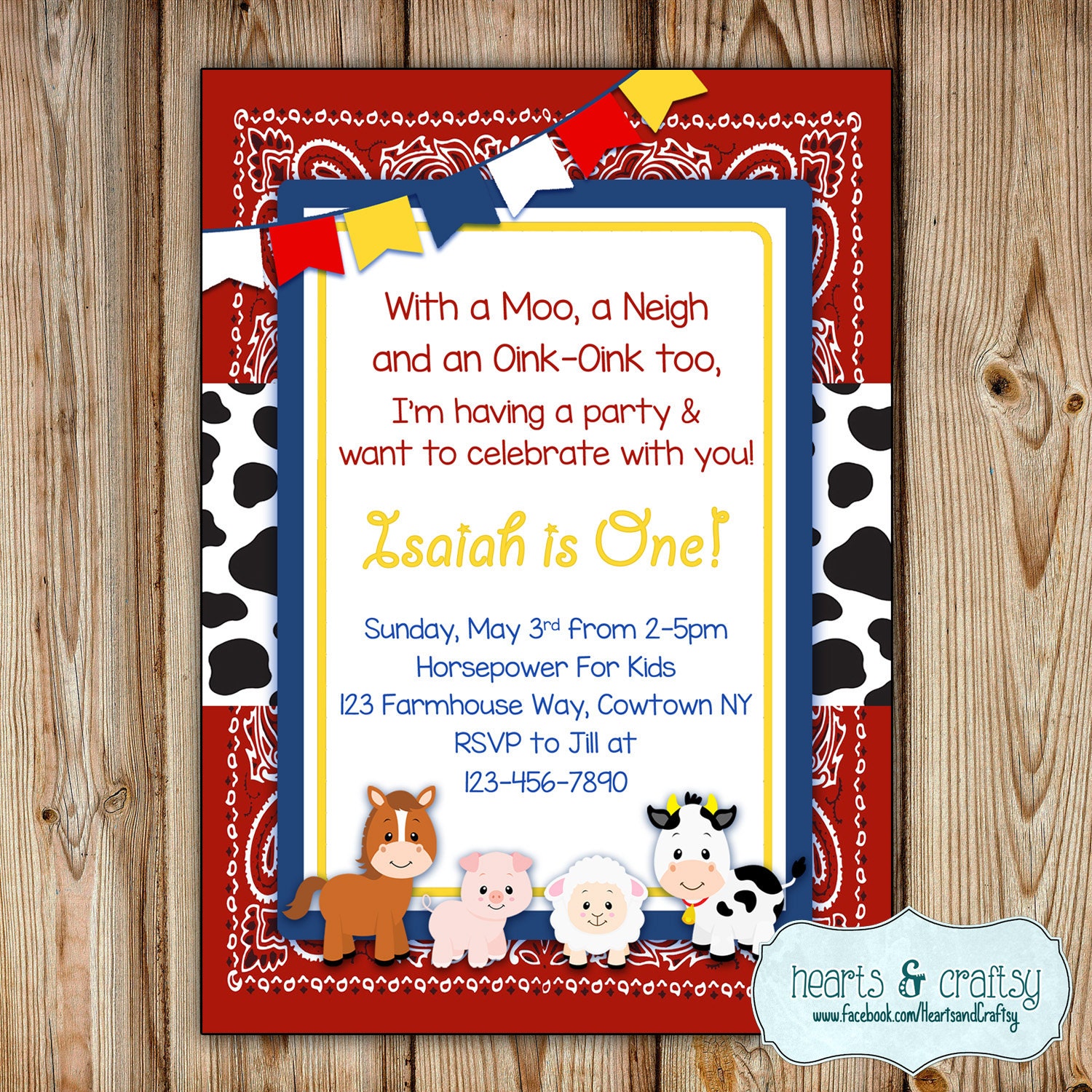 Barnyard Birthday Invitation / Cowboy Birthday Party Invitation / Farm ...