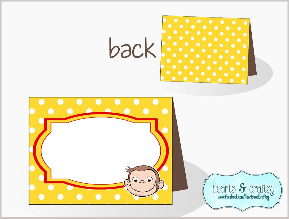 Curious George Party Table Tents DIY / Food Labels / Place - Etsy