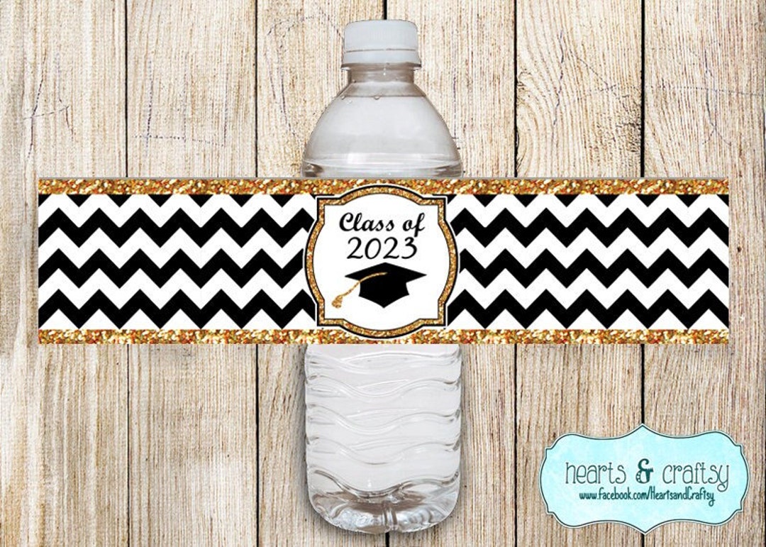 Graduation Party Water Bottle Wrapper DIY - College Graduation - High ...