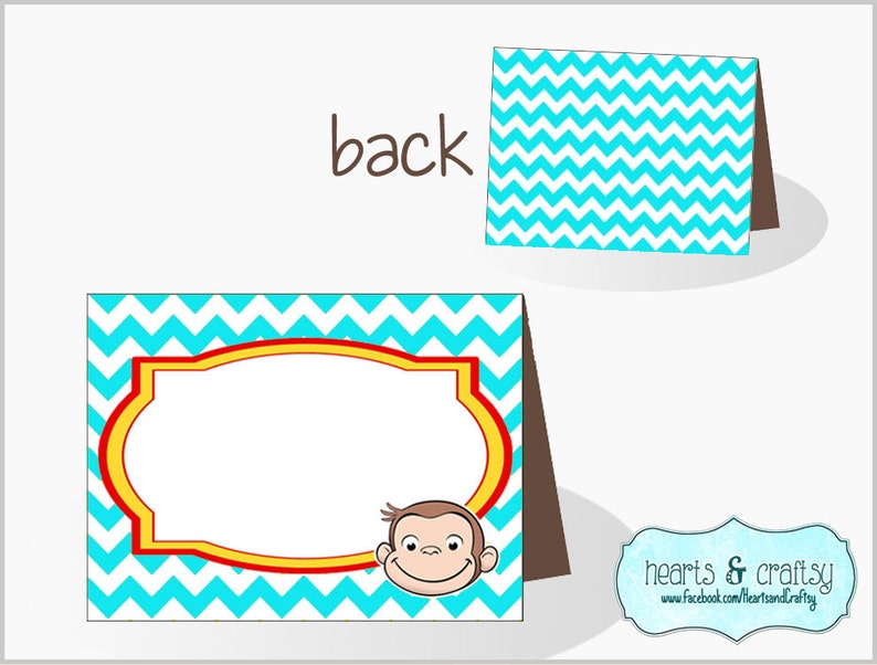 Curious George Party Table Tents DIY / Food Labels / Place - Etsy