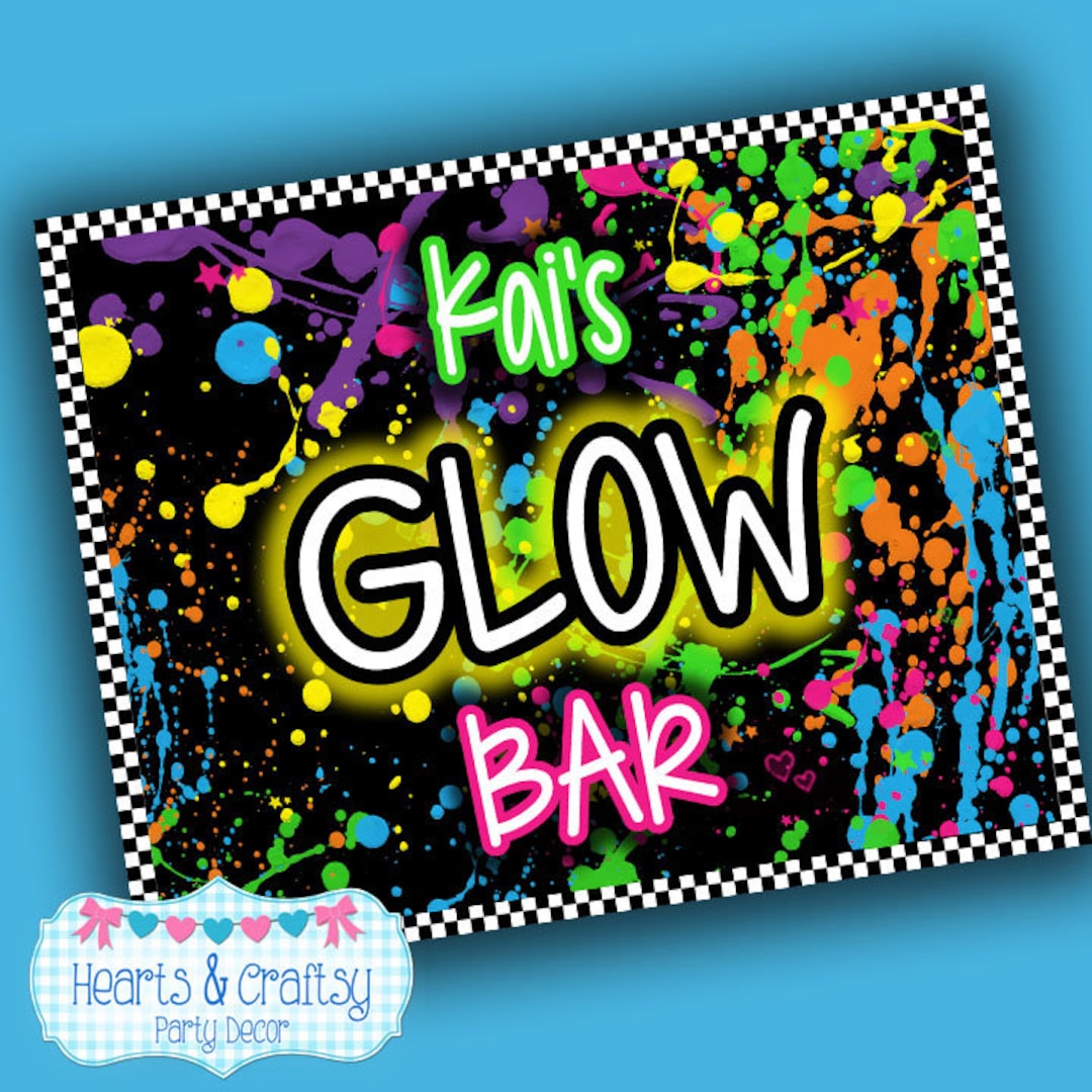 GLOW in the Dark Party Sign DIY / Glow Bar Sign / Glow Birthday Party ...