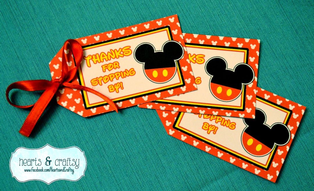 Mickey Mouse Party Favor Tags DIY / Gift Tags / Mickey Mouse Birthday ...