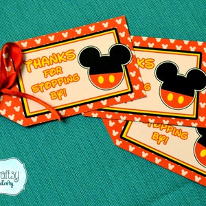 Mickey Mouse Party Favor Tags DIY / Gift Tags / Mickey Mouse | Etsy