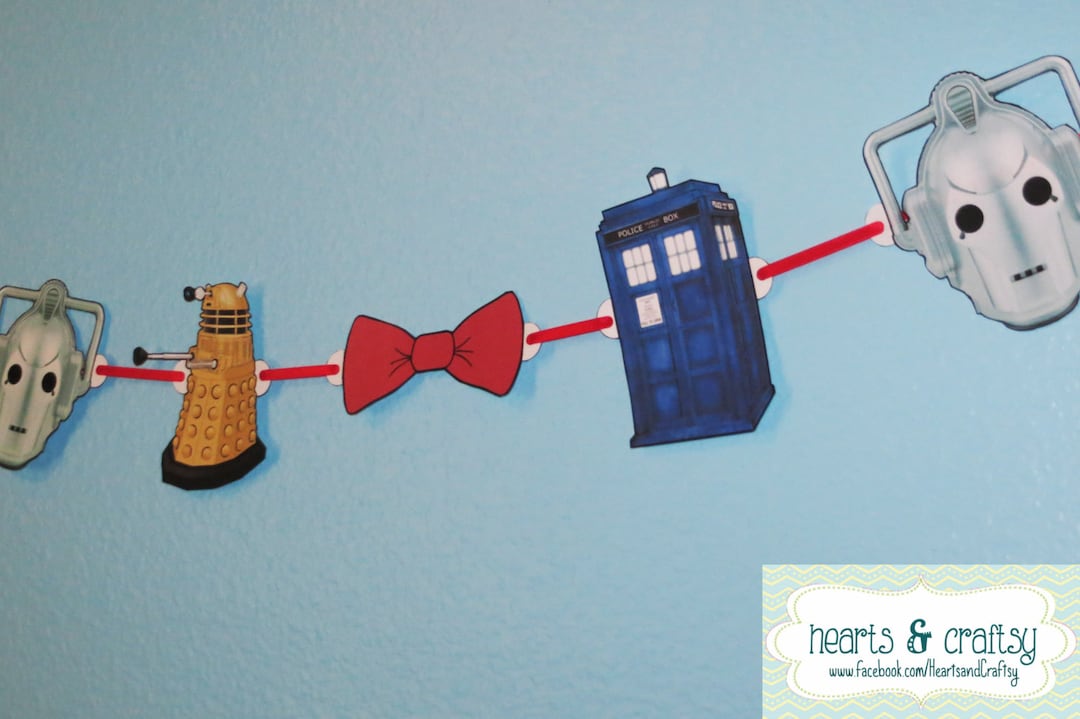 Doctor Who Party Banner DIY TARDIS Dalek Cybermen Eleventh Doctor ...