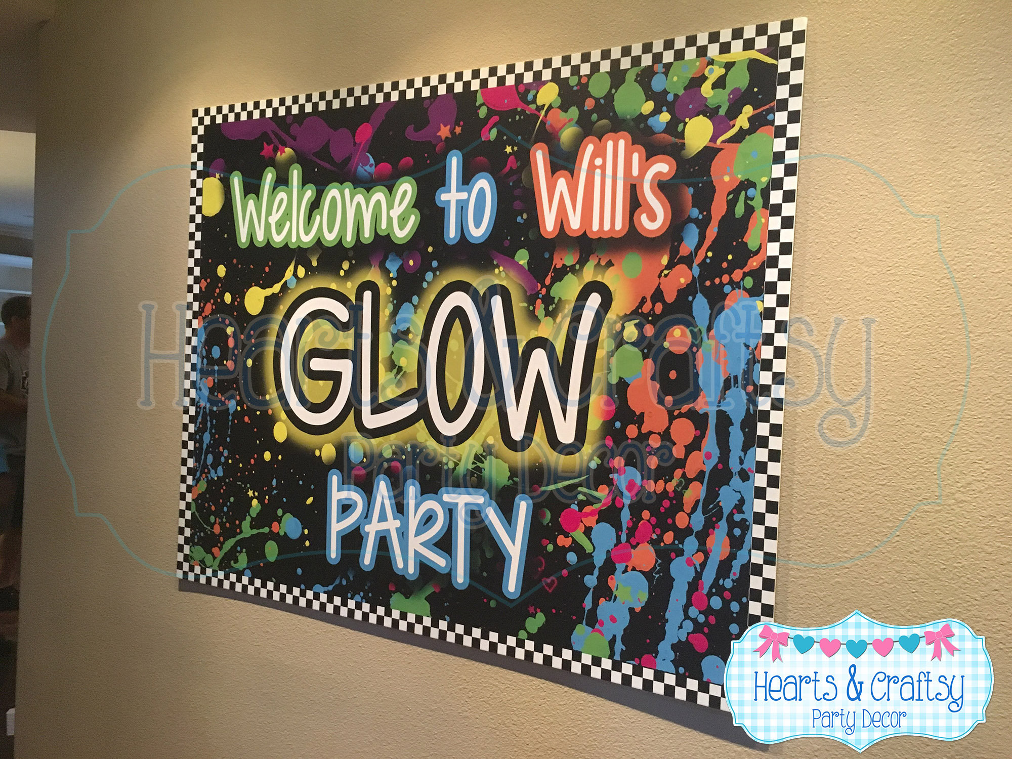 GLOW in the Dark Party Welcome Sign DIY / Glow Birthday Party - Etsy