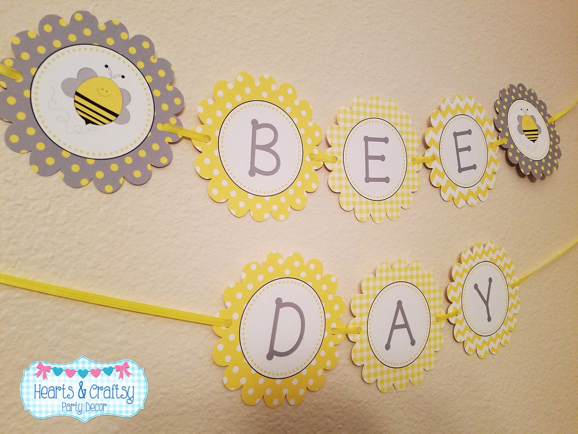Happy BEE Day Banner DIY / Bumblebee Party Happy Birthday | Etsy
