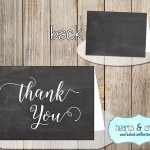 Thank You Card Chalkboard Style / Wedding Thank You Card / Bridal ...