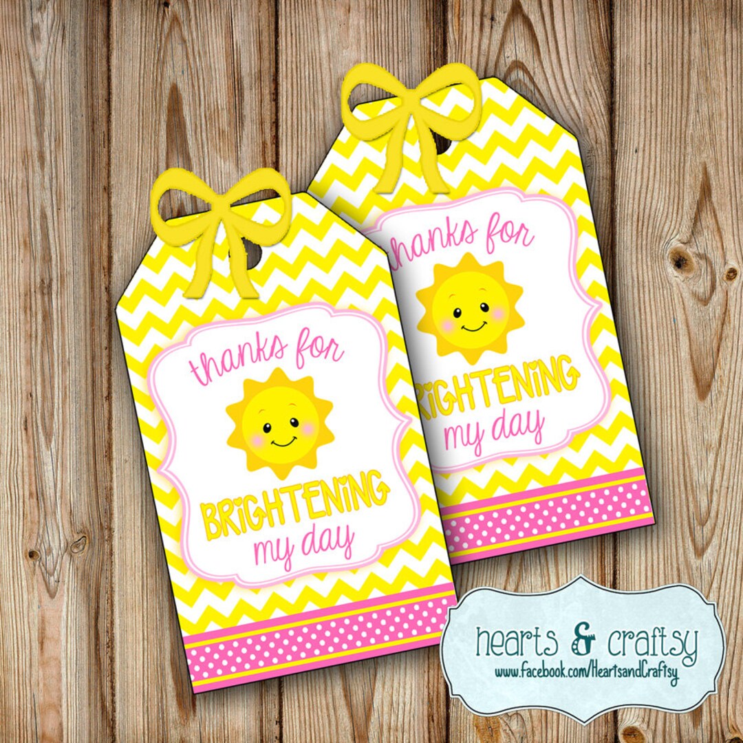 You Are My Sunshine Party Favor Tags DIY / Sunshine Birthday Party Gift ...