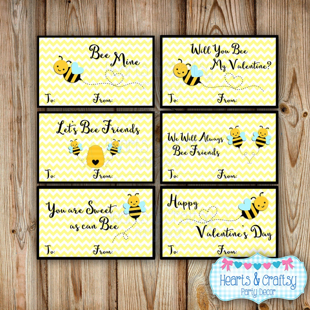 Bee Valentine Cards DIY - Kids Valentine Cards - Valentines Day Cards ...