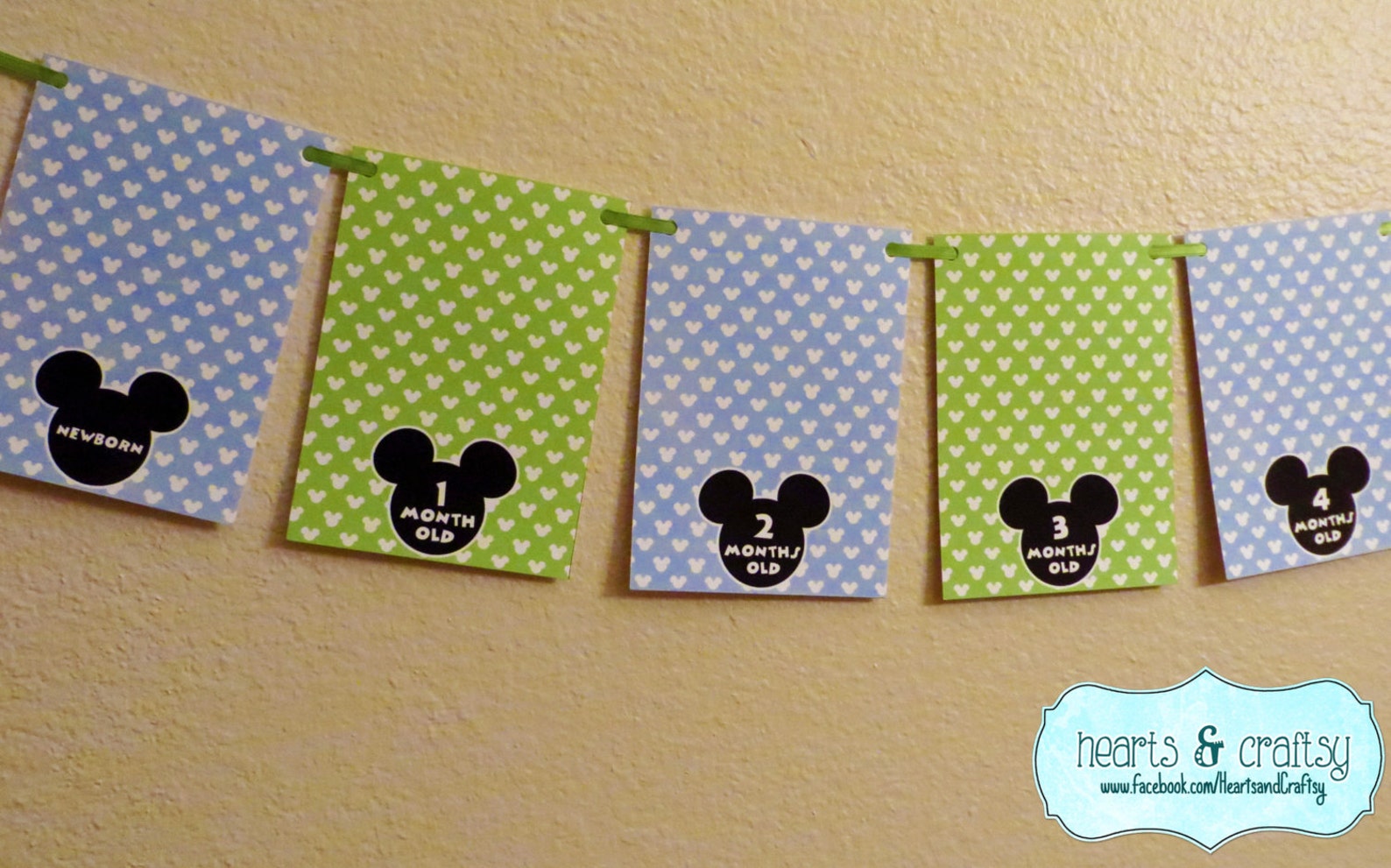 Baby Mickey Mouse First Year Photo Banner DIY / 12 Month Banner ...