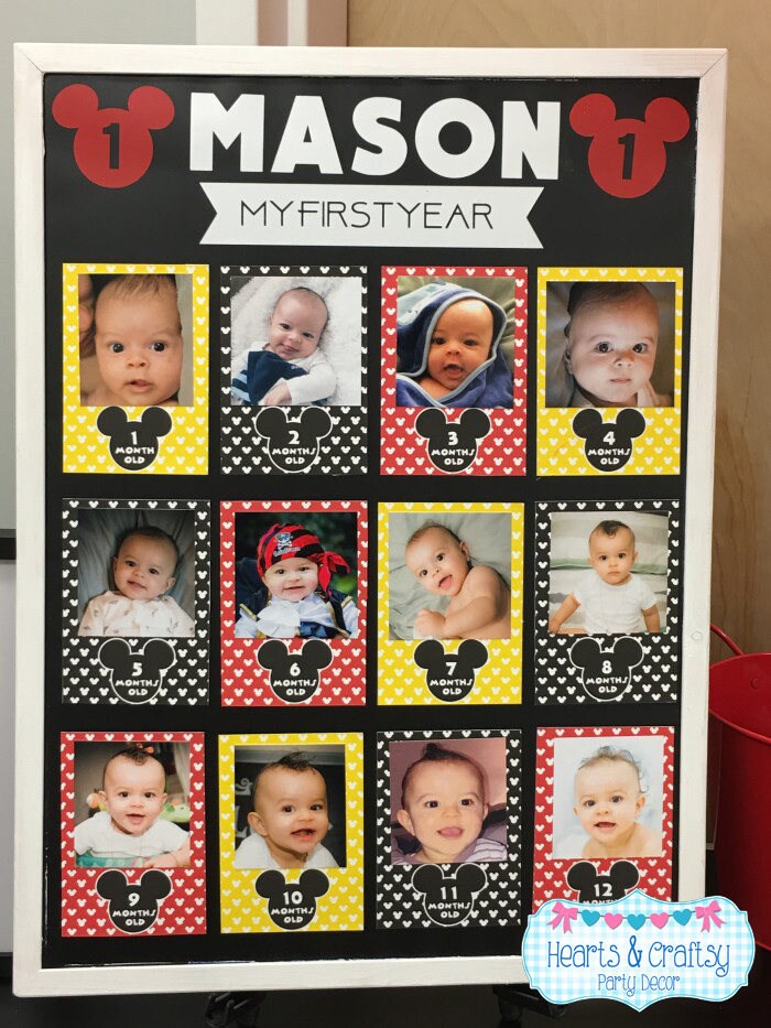 Baby Mickey Mickey Mouse First Year Photo Banner DIY / 12 | Etsy