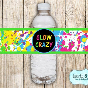Glow Party Water Bottle Wrapper DIY / Glow Crazy / Glow in the Dark ...