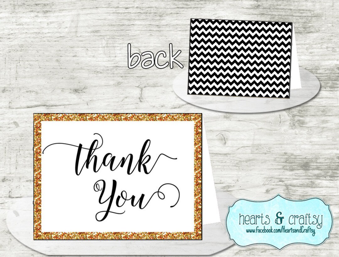 Graduation Thank You Card / Black and Gold Graduation Thank You ...