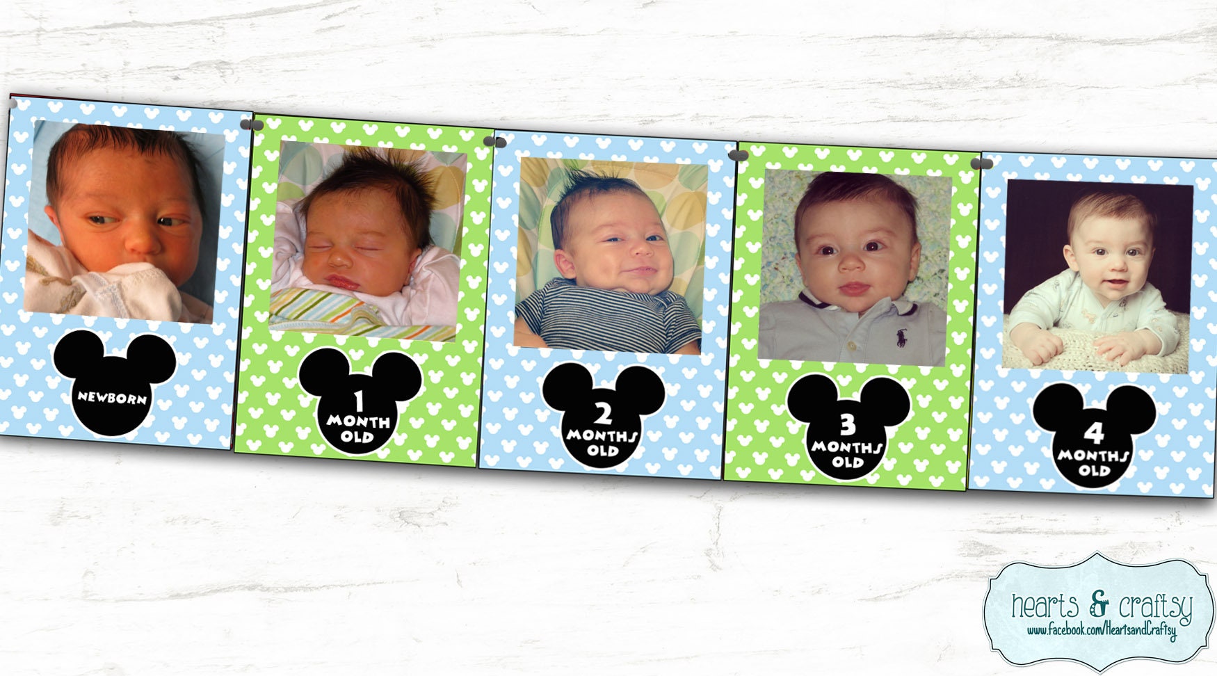 Baby Mickey Mouse First Year Photo Banner / 12 Month Banner / | Etsy