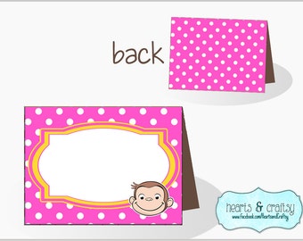 Curious George Party Table Tents DIY / Food Labels / Place | Etsy