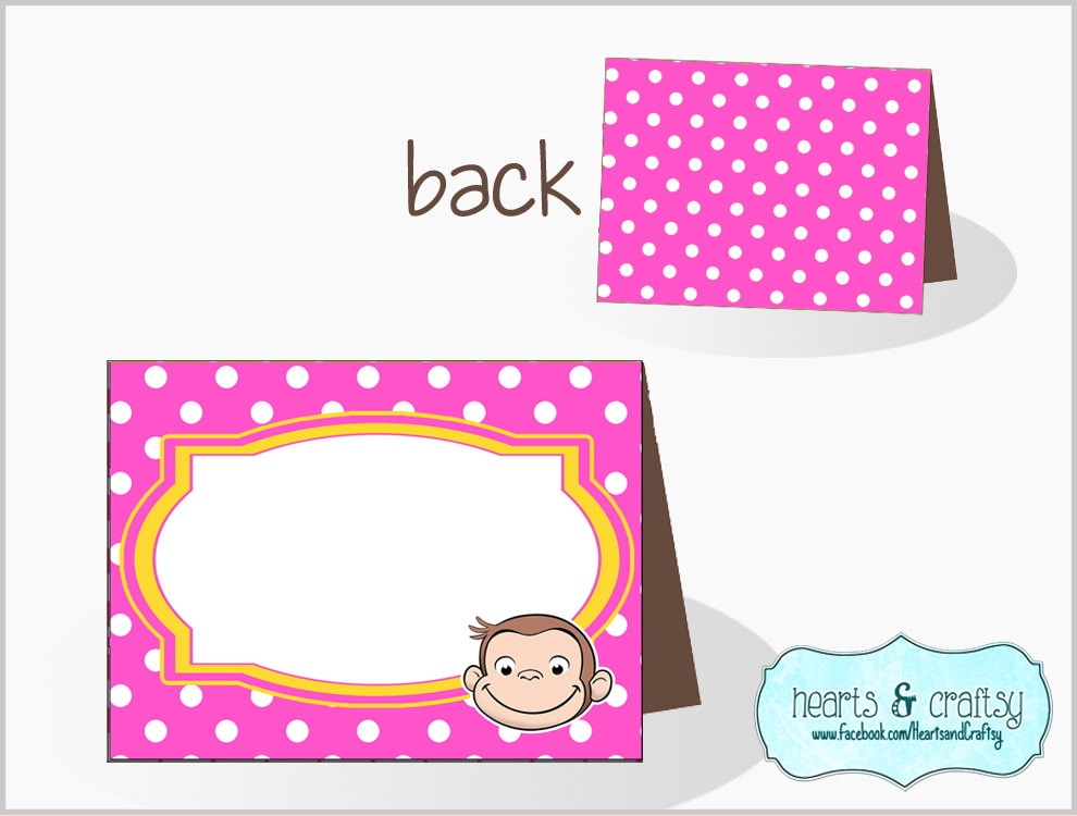 Curious George Party Table Tents DIY / Food Labels / Place | Etsy