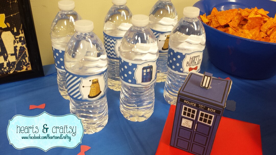 Doctor Who Party Bottle Wrapper DIY / Drink Labels / Printable Water ...