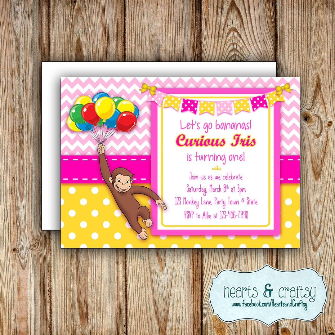 Curious George Birthday Party Invitation - Curious George Party ...