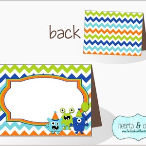 Monster Birthday / Monster Bash Party Table Tents DIY / Food Labels ...
