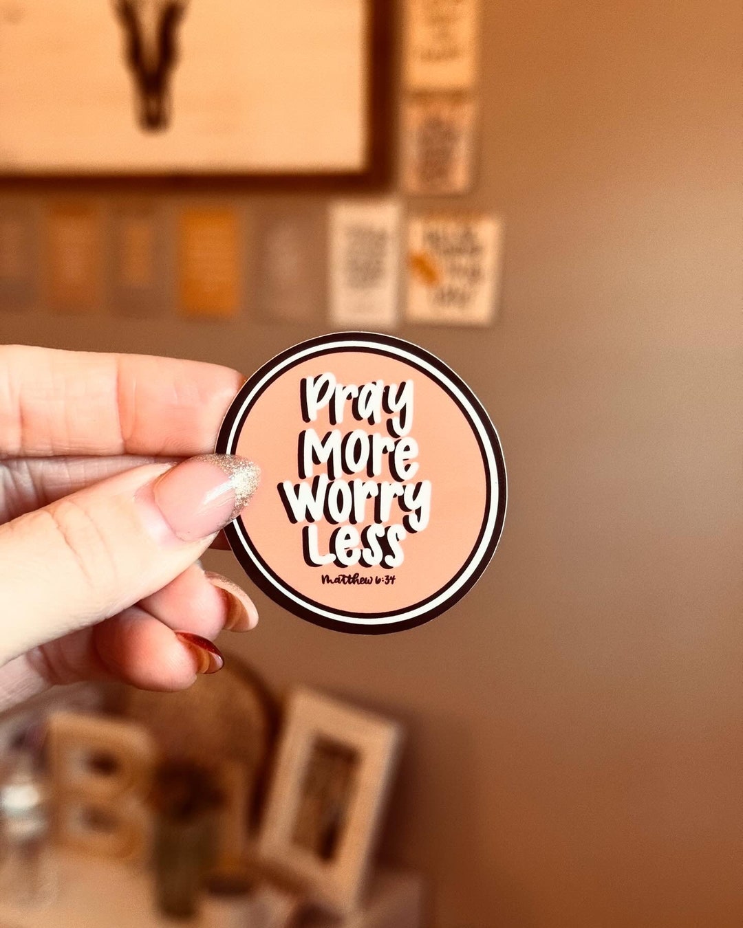 Pray More Sticker | Sticker | Phone Sticker | Mirror Sticker | Notebook ...