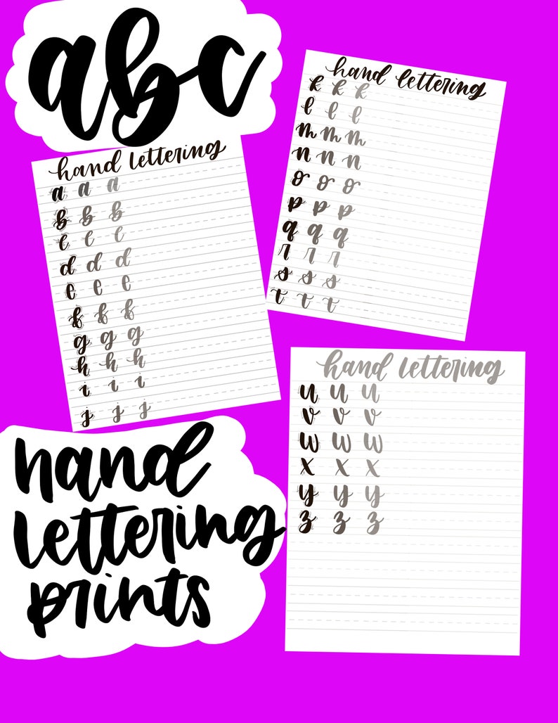 Alphabet Hand Lettering | ABC Lettering Practice Sheets | Hand ...