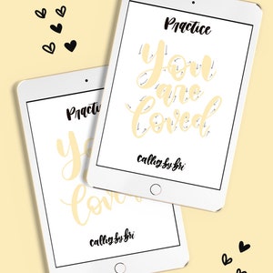 Hand Lettering Practice Sheet | You Are Loved | Printable Practice ...