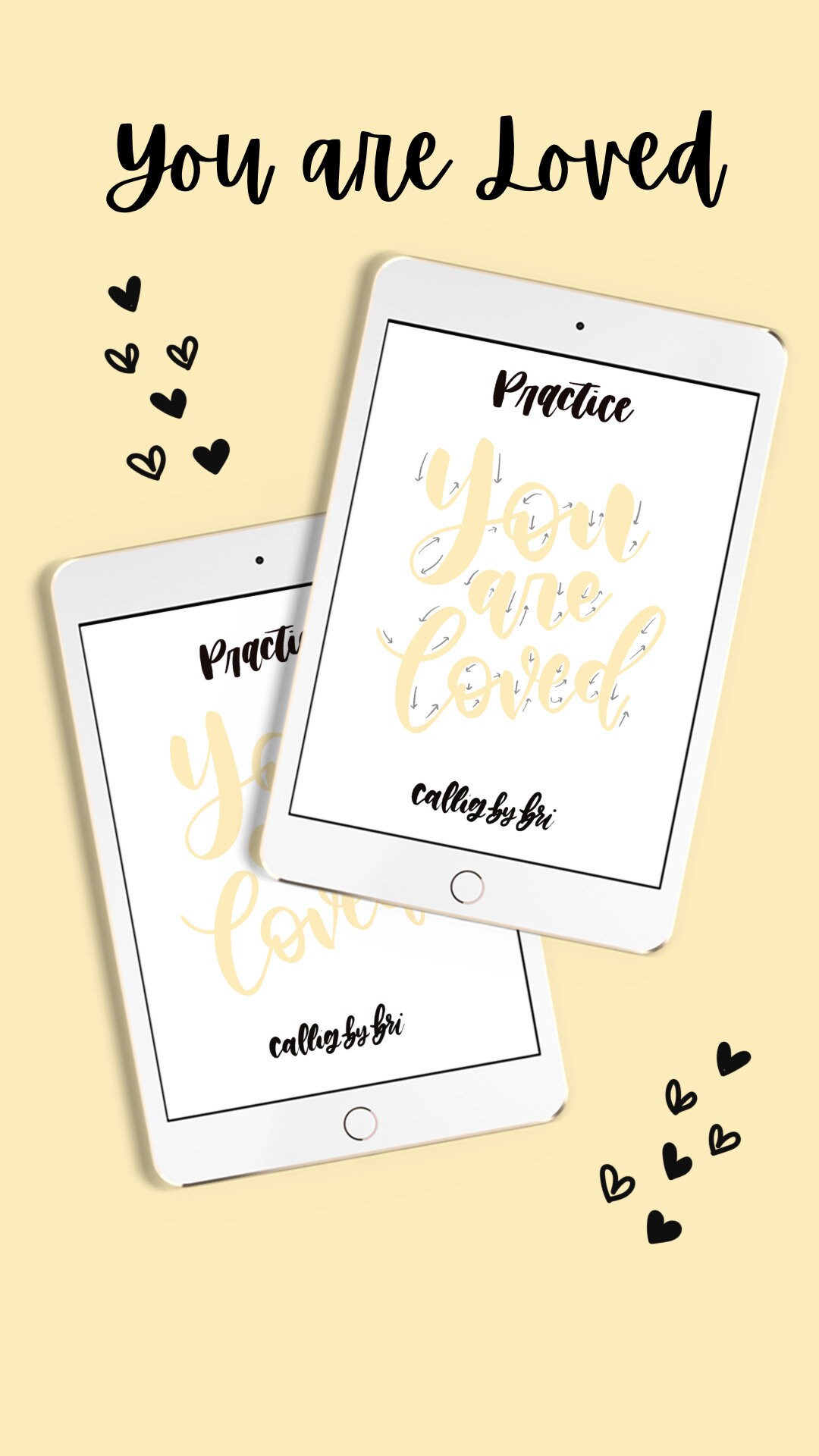 Hand Lettering Practice Sheet | You Are Loved | Printable Practice ...