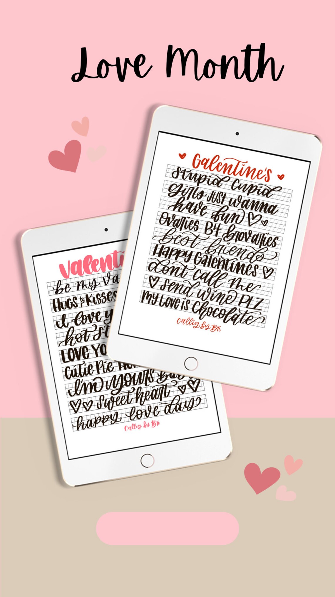 Valentines Day Printable | Valentines Lettering Practice | Galentines ...