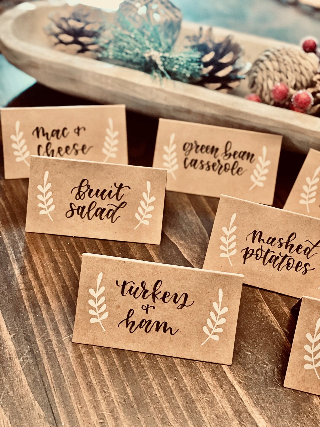 Handmade Paper Place Cards I Hand Written Calligraphy I Handwritten ...