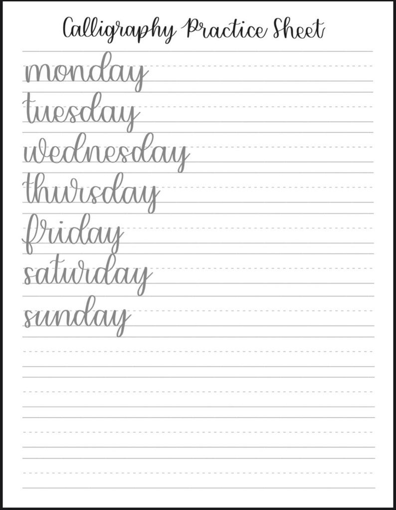 Calligraphy Practice Sheets, Hand Lettering Practice, Writing Practice ...