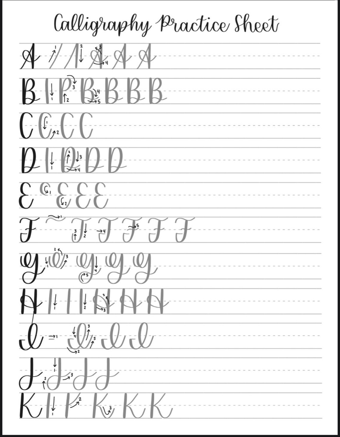 Calligraphy Practice Sheets, Hand Lettering Practice, Writing Practice ...