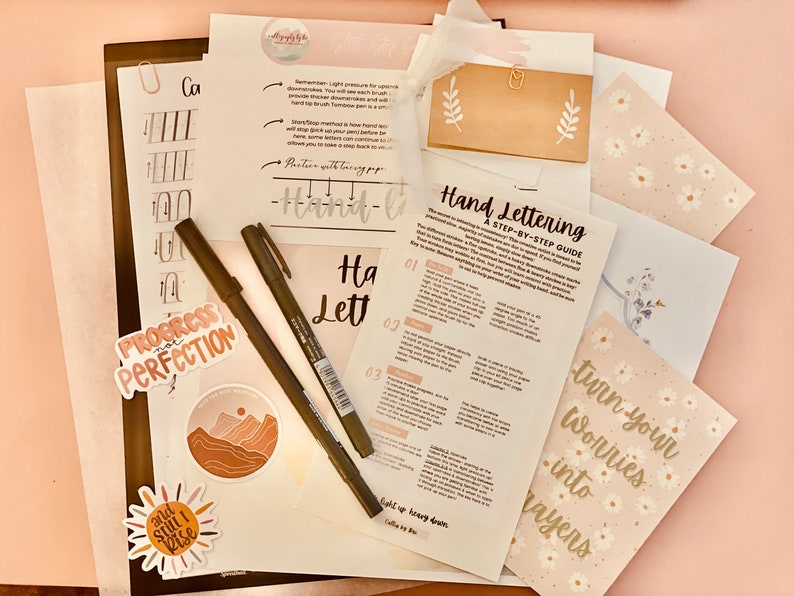 Beginners Hand Lettering Kit | Learn Hand Lettering | Brush Lettering ...