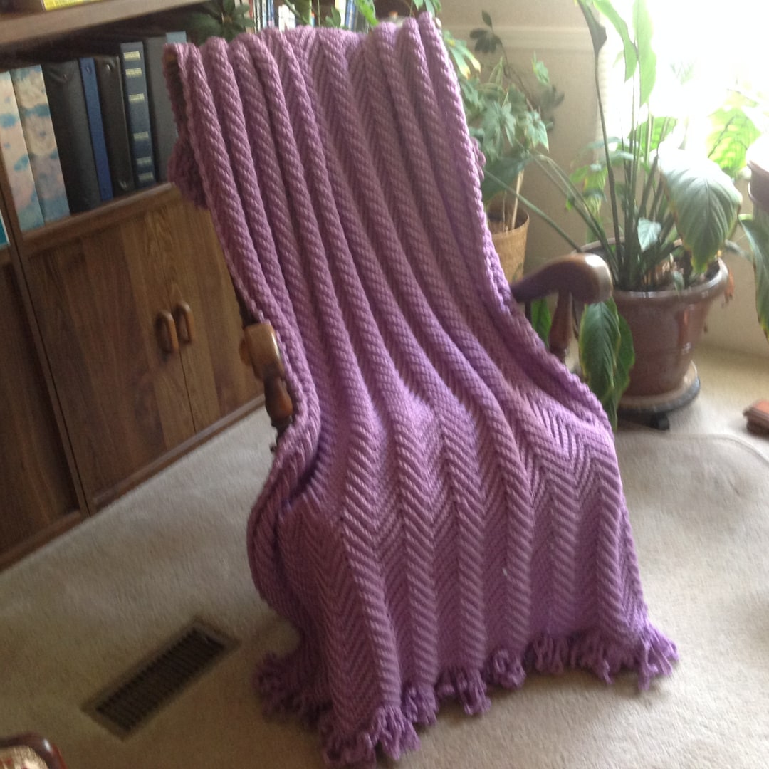 Gorgeous Orchid Afghan/throw/blanket_ Hand Crocheted_for Chair/couch ...