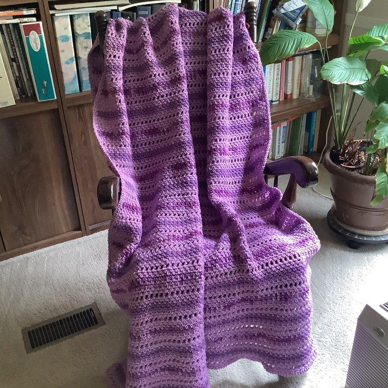 Purple Passion Hand Crocheted Throw, Shades of Purple, Any Age/gender ...