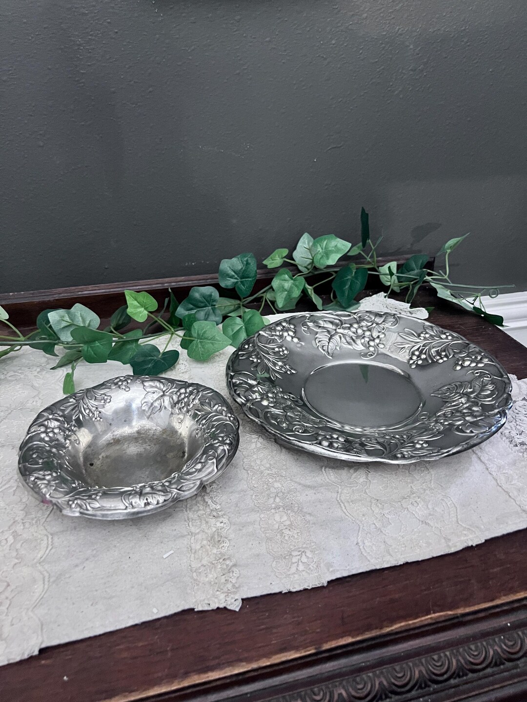 Vintage Pilgrim Silver Plate Grape Design Bowl/plate Set of 2 - Etsy