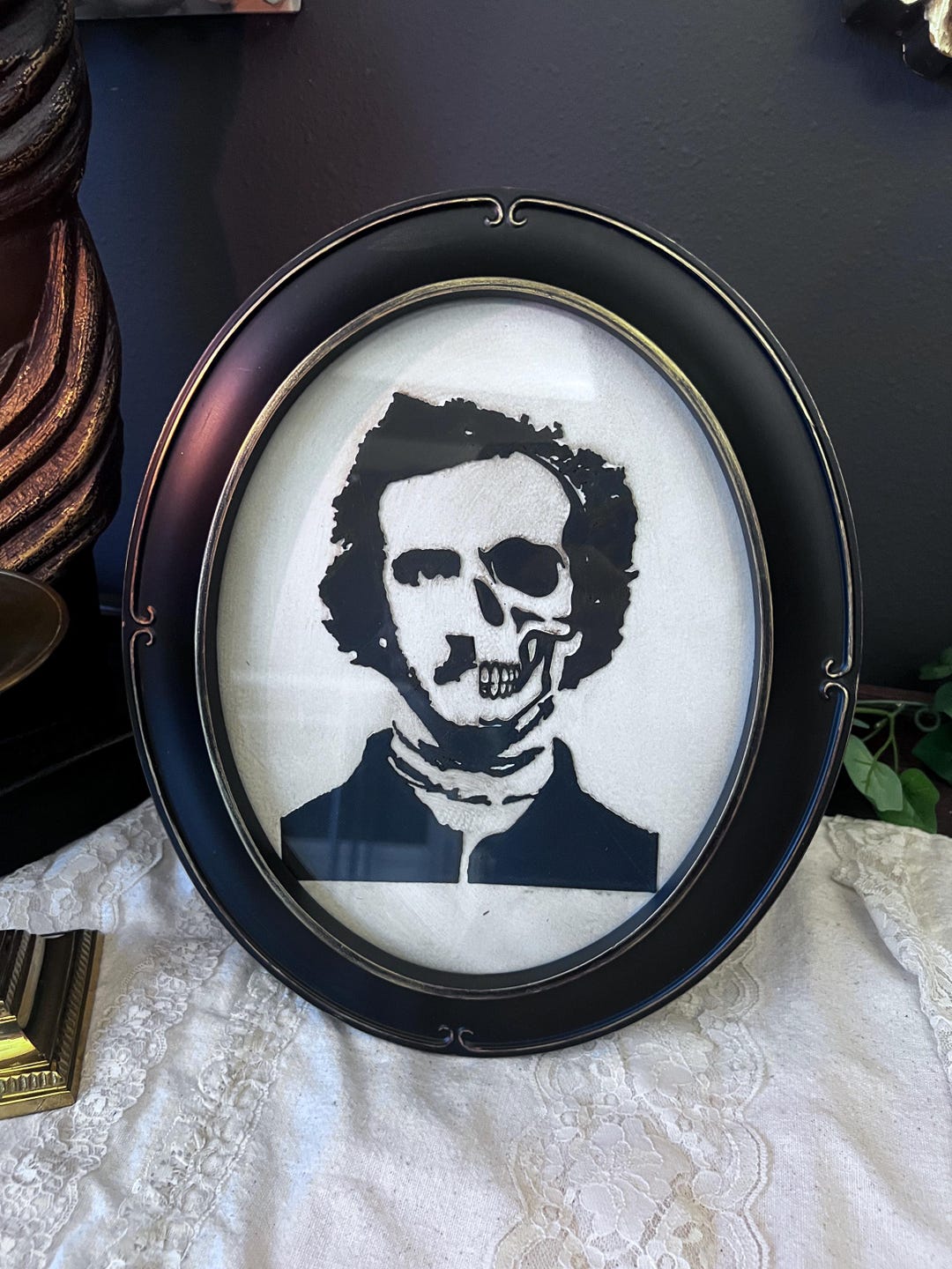 Ornate Edgar Allan Poe Skull Gothic Framed Wall Art - Etsy