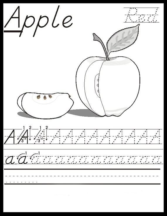 Toddlers Printable Coloring Book Alphabet Pages A-Z Coloring | Etsy